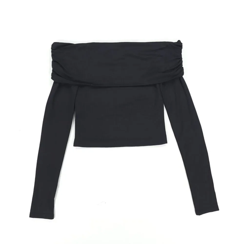 Meshki | Tops | New Meshki Lucinda Off Shoulder Top Black Minimal ...